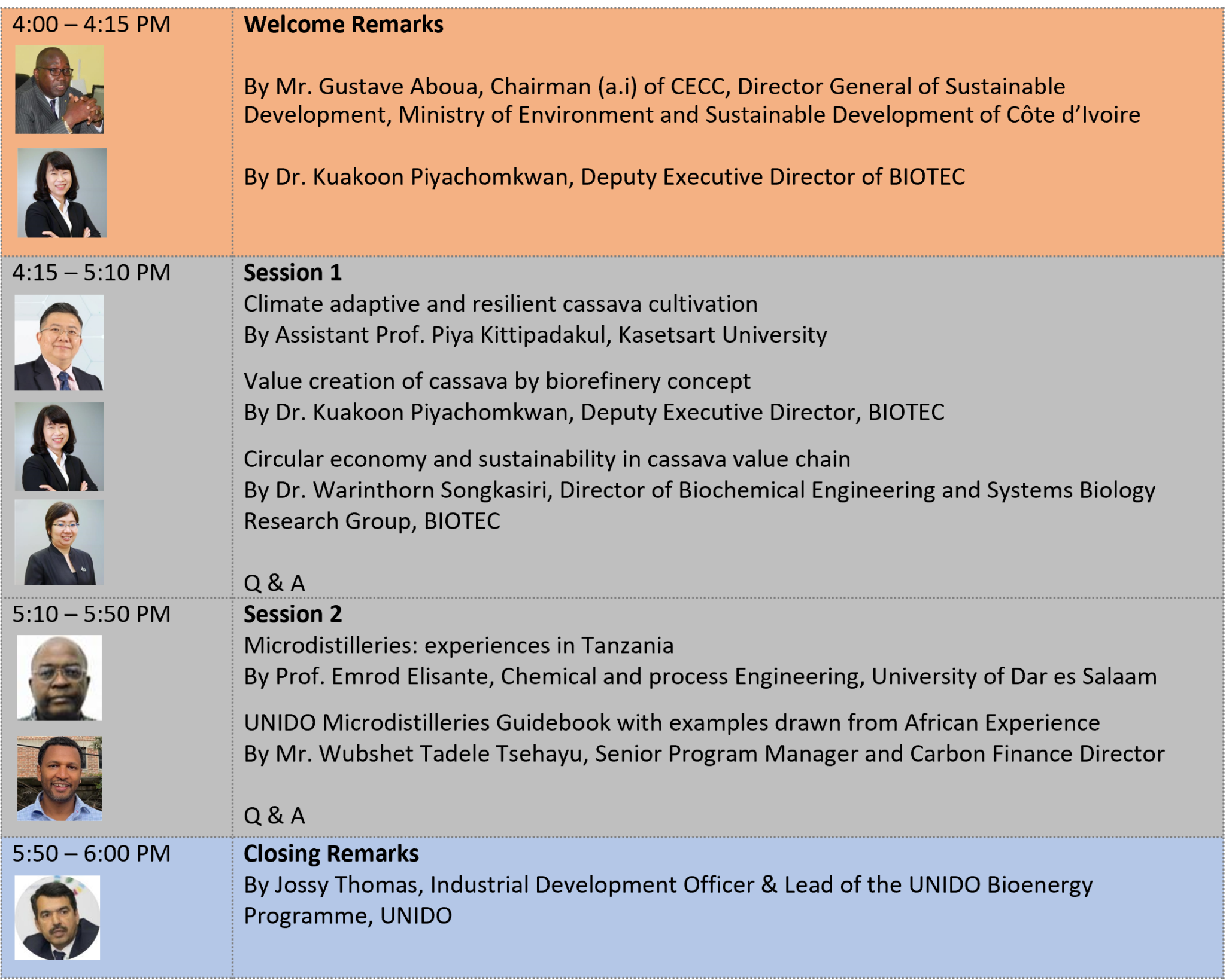Webinar on Developing Climate-Resilient Cassava Value Chain in Developing Countries – BIOTEC