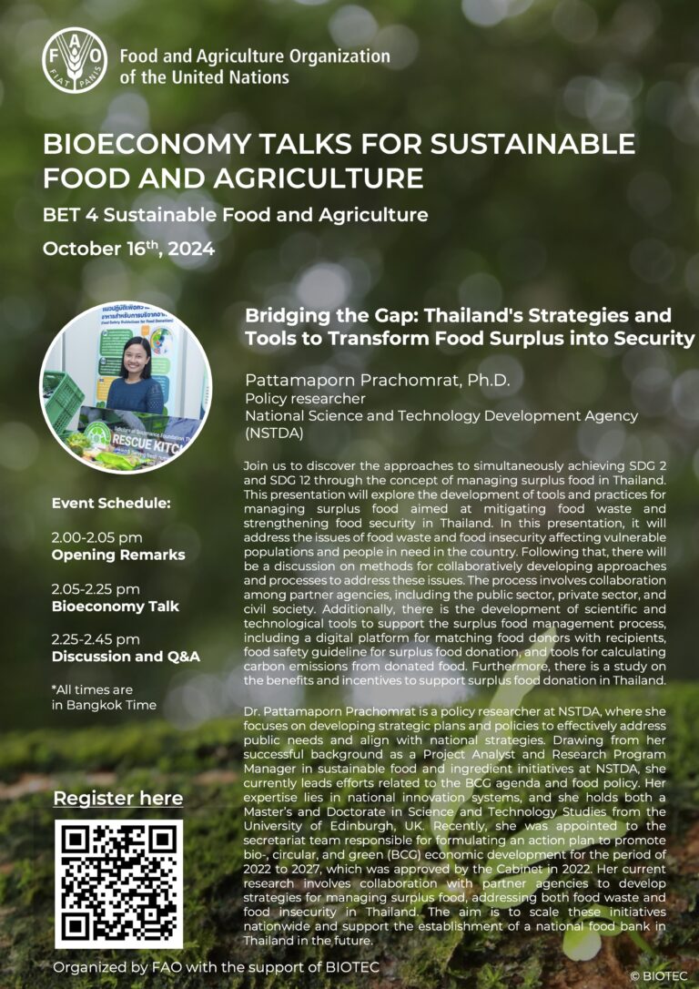 Discover the way to achieve SDG 2 goals together in this exciting talk by Dr. Pattamaporn ...