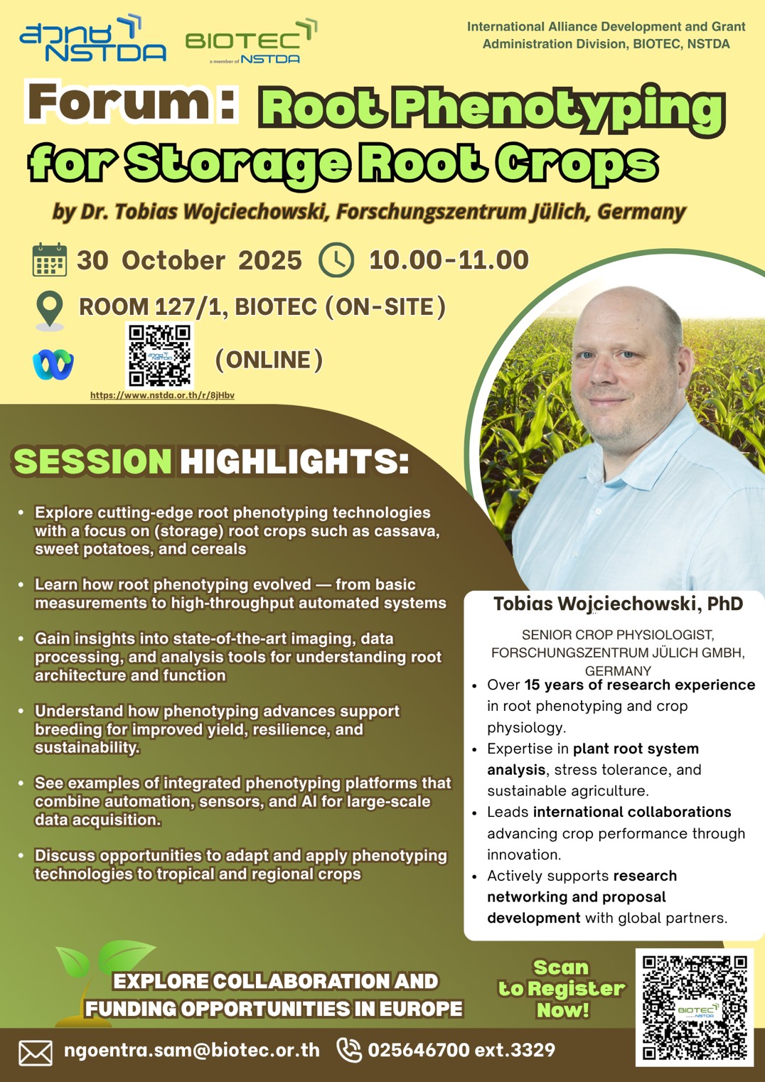 Forum: Root Phenotyping for Storage Root Crops – BIOTEC